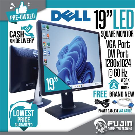 Monitor Dell 19 Inch Square Led P1913sb Free Vga Powercable