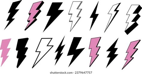 Lightning Vector Print Lightning Clipart Lightning Stock Vector