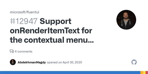 Support Onrenderitemtext For The Contextual Menu Items · Issue 12947