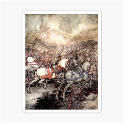 King Arthur In Battle Arthur Rackham Sticker For Sale By Forgottenbeauty Redbubble