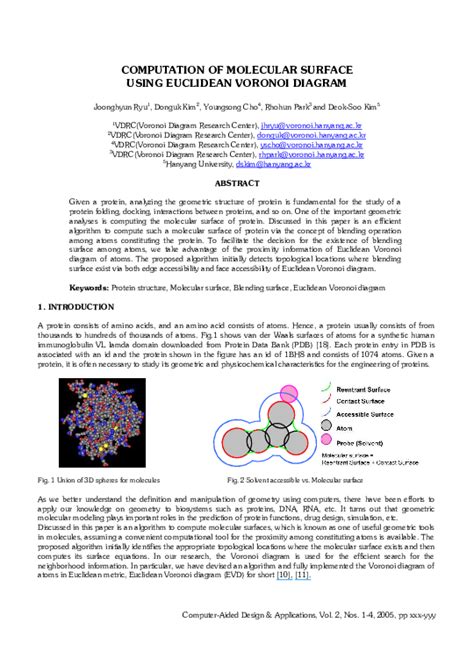 pdf computation of molecular surface using euclidean voronoi diagram