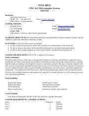 C Syllabus Pdf Syllabus Cpsc Microcomputer Systems Fall Instructor Jyh
