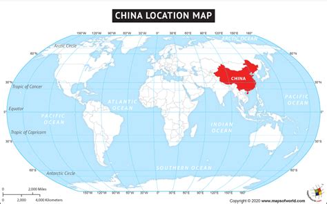 Where Is China Located Location Map Of China