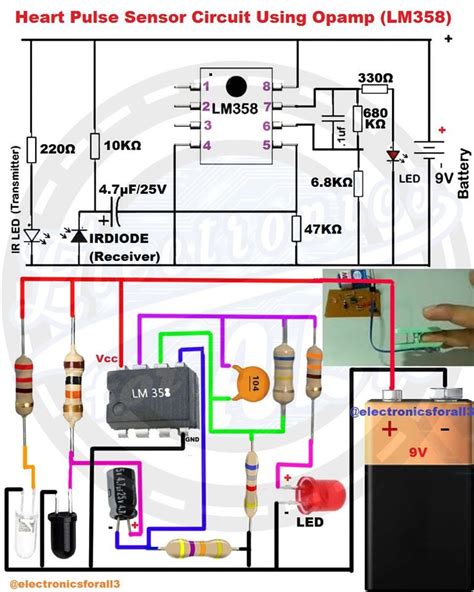 Circuit Diagram Of Heart Beat Sensor Heartbeat Monitor Circu