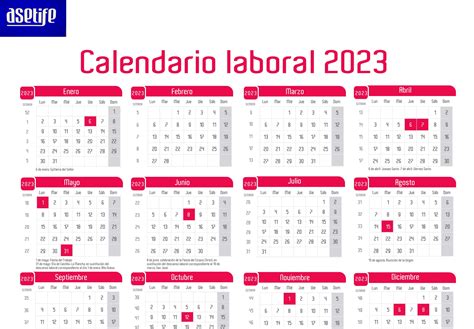 Calendario Laboral 2023 ASETIFE Toledo