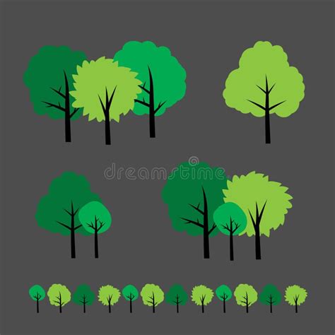 Small Cute Modern Cartoon Tree Stock Vector Illustration Of