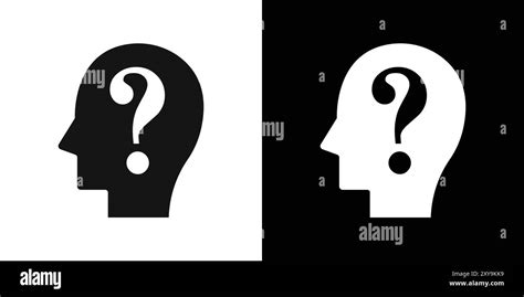 Thinking Icon Logo Sign Vector Outline In Black And White Color Stock