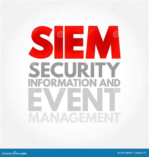 Siem Security Information And Event Management Acronym Business Concept Background Royalty