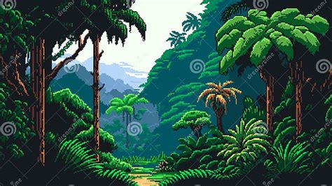 Rain Jungle Forest Landscape Ai Generated Game Stock Illustration