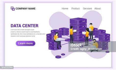 랩톱에서 작업하는 사람들과 데이터 센터 개념 서버의 제어 데이터 관리 및 액세스 웹 배너 방문 페이지 웹 템플릿에 사용할 수