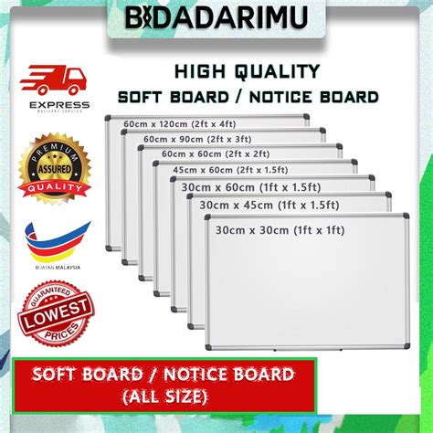 Aluminium Frame Soft Foam Board White Pin Board Foam Notice Board Papan Nota Bulletin Soft