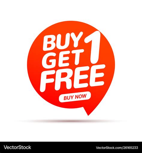 Buy 1 Get 1 Free Sale Tag Banner Design Template Vector Image