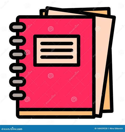 School Notebook Icon Outline Style Stock Vector Illustration Of Message Empty 168439528