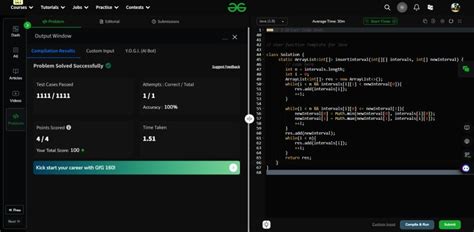 Ritam Saha On Linkedin Gfg160 Geekstreak2024 Dsa Insertinterval Java Codingjourney