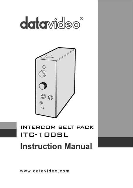 Datavideo Itc 100sl Beltpack Kit Pdf
