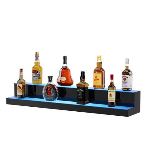 Led Lighted Liquor Bottle Display 2 Tiers 40 Inch Commercial