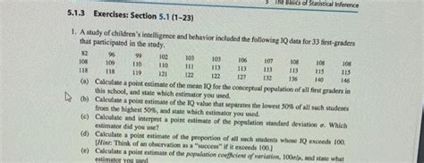 Solved 5 The Basics Of Statistical Inference 513