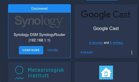 Synology Dsm Auto Discovery Version 109 Third Party Integrations