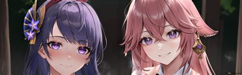 Hot Anime Bikni Girls Raiden Shogun And Yae Miko Genshin Impact 2k