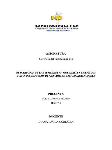 Cuadro Comparativo Gestion De Talento Humano Pdf Gestión De