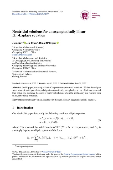 Pdf Nontrivial Solutions For An Asymptotically Linear Delta Alpha Laplace Equation