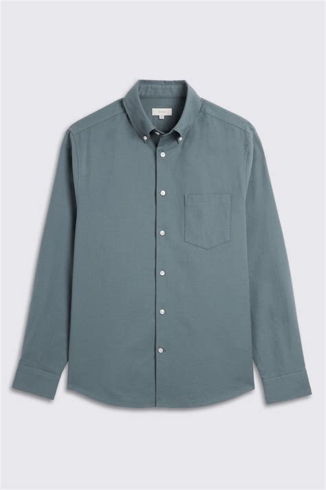 Teal Washed Cotton Oxford Shirt Buy Online At Moss