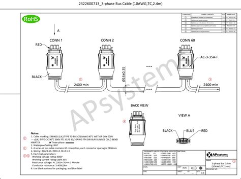 3 Phase Bus Cable 10awg Tc 2 4m Apsystems Latin America The Global Leader In Multi