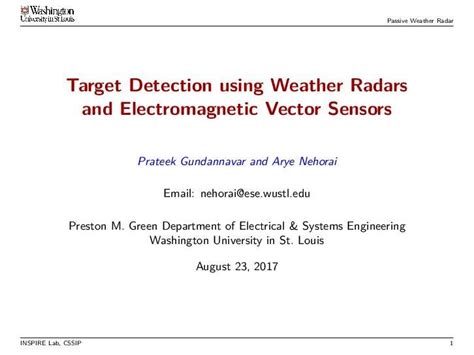 Pdf Target Detection Using Weather Radars And Electromagnetic