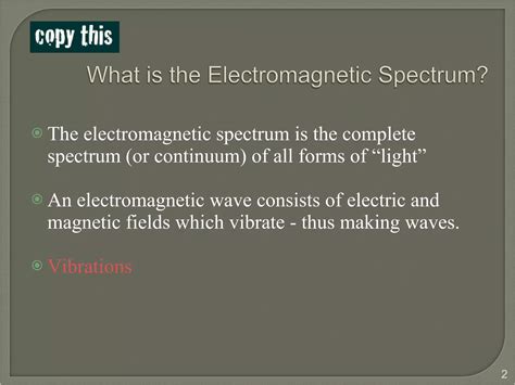 The Electromagnetic Spectrum Ppt
