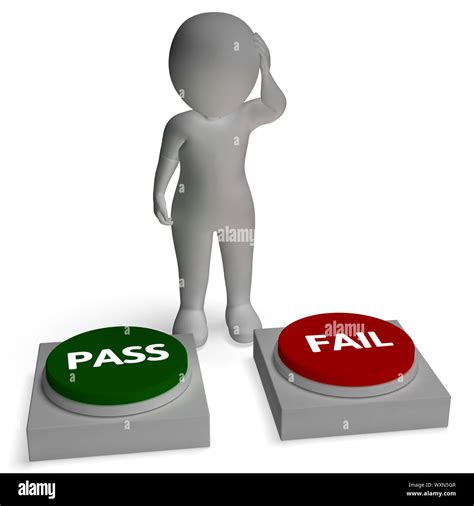Pass Fail Buttons Shows Passing Or Failure Stock Photo Alamy