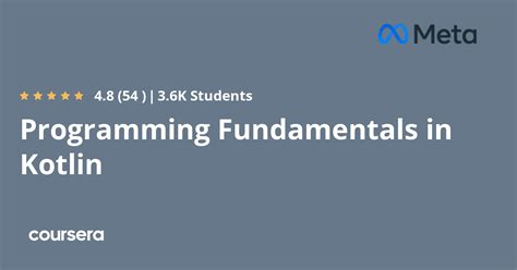Programming Fundamentals In Kotlin Coursya