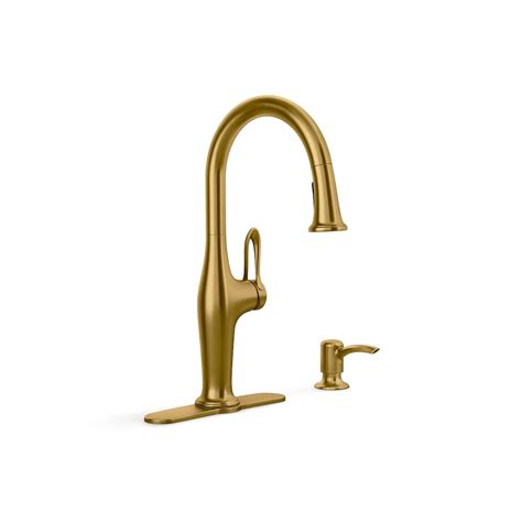 Kohler Hamelin Pull Down 1 Handle Kitchen Sink Faucet In Gold The