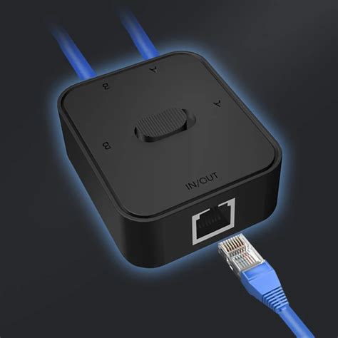 Gigabit 2 Port Network Switch Rj45 Splitter Cable Extender 1000mbps