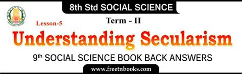 8th Std Social Science Guide In English Understanding Secularism