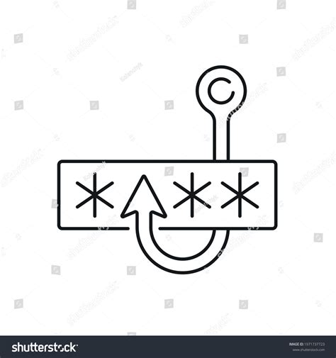 Password Hacking Linear Icon Phishing Spam Stock Vector Royalty Free