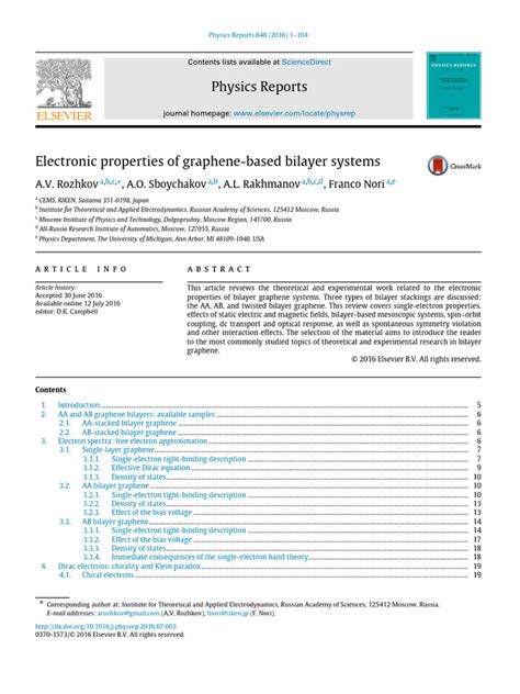 Electronic Properties Of Graphene Based Bilayer Systems Pdf