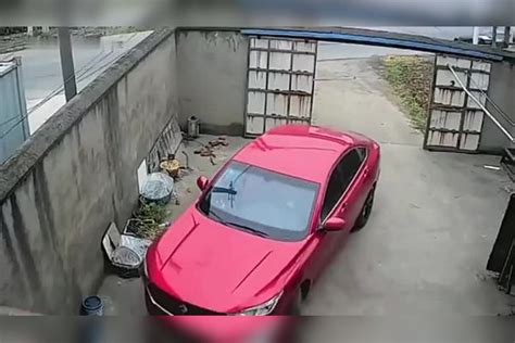 监控拍下：女司机的神操作，果然女人开车不爱看后视镜操作后视镜女人