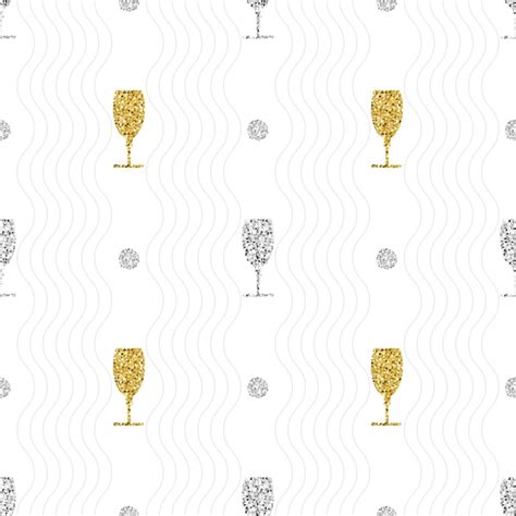 Premium Vector Glitter Cocktail Glasses Pattern