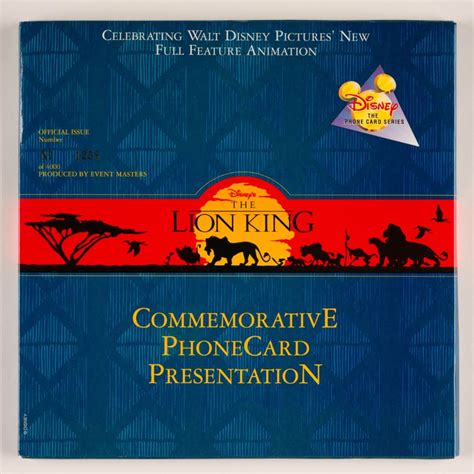 Lion King Limited Edition International Prepaid Calling Card Set
