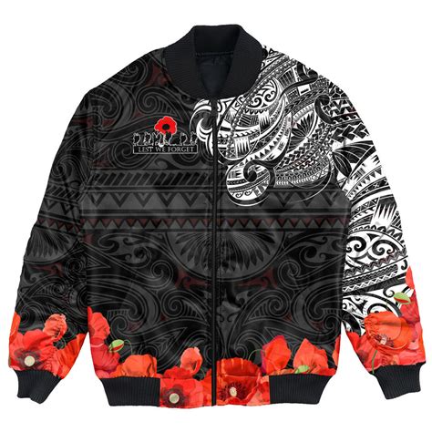 New Zealand Bomber Jacket Anzac Day Forget Lest We Forget Maori