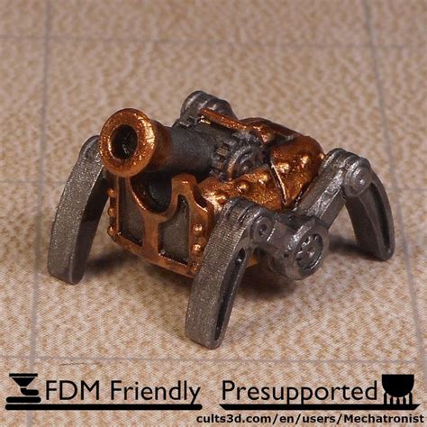 Clockwork Robot Eldritch Cannon Miniature For Dnd Artificer Stl For 3d Printing In 2023 Cannon