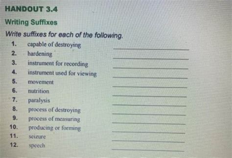 Solved Handout 33 Writing Combining Forms Write Combining Forms For The 1 Answer