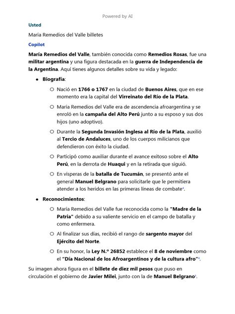 María Remedios Del Valle La Historia Detras Del Billete Pdf