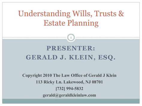 Understanding Wills Trusts And Estate Planning Ppt