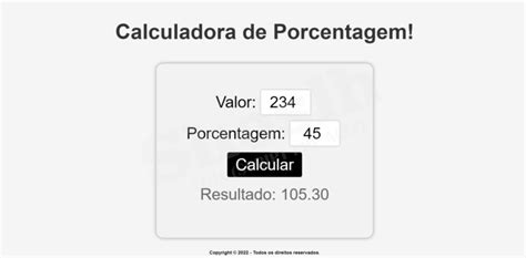 Calculadora De Porcentagem Feito Em Html Css E Javascript Script Php