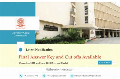 UGC NET JRF December June Final Answer Key And Cutoffs Available UPS Education