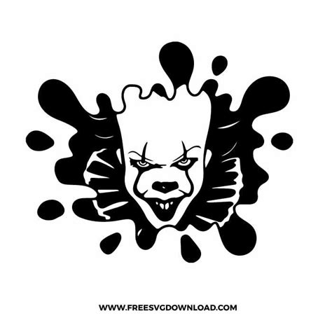 Pennywise Free Svg Files Cricut Stencils Horror Artwork Cricut