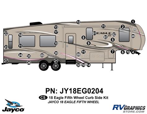 34 Piece 2018 Jayco Eagle Fw Curbside Graphics Kit