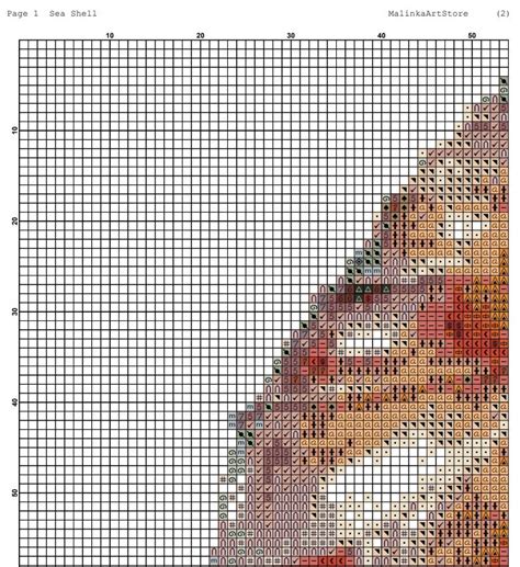 Sea Shell Cross Stitch Patternwatercolorinstant Download Ocean Life
