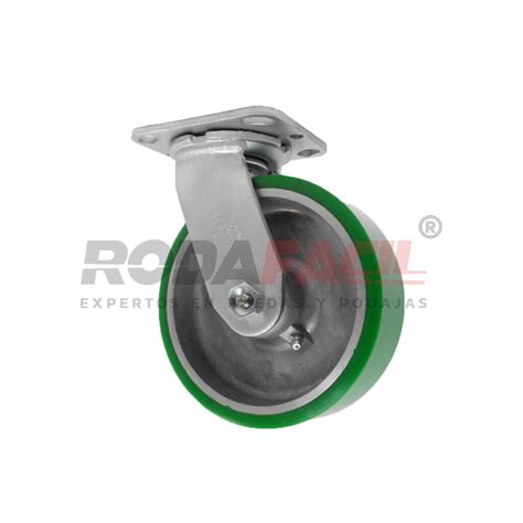 Rodaja con rueda de Aluminio Poliuretano 27PA60JN0417YY Rodafácil